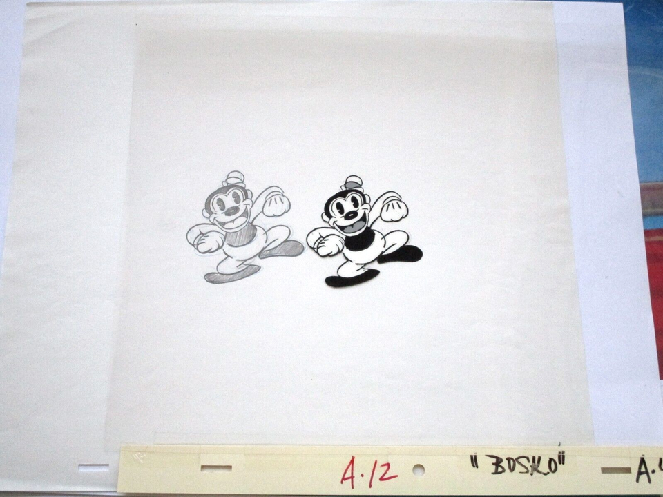 BOSKO LOONEY TUNES 1980s Warner Brothers ORIGINAL PRODUCTION CEL ...