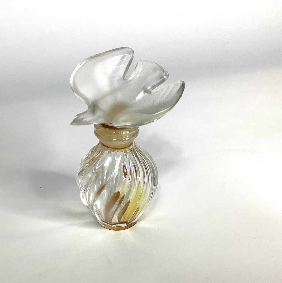 Jacqueline Cochran Crystal Glass Perfume Bottle Clear Bird Cap Empty ...