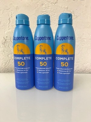 Coppertone Complete SPF 50 Moisturizing Sunscreen Spray 5.5 oz - 3 pack Exp 7/25 | eBay