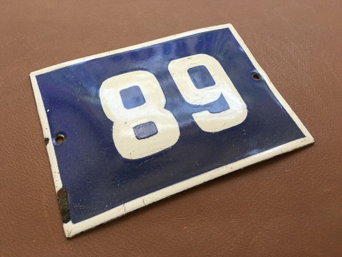 VINTAGE ANTIQUE EUROPEAN ENAMEL SIGN PORCELAIN HOUSE NUMBER 89 DOOR ...