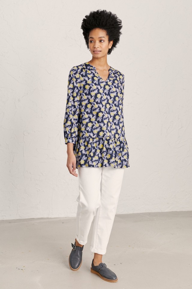 Seasalt Women's Regular Colarossi Tiered Tunic Primrose Collage ...