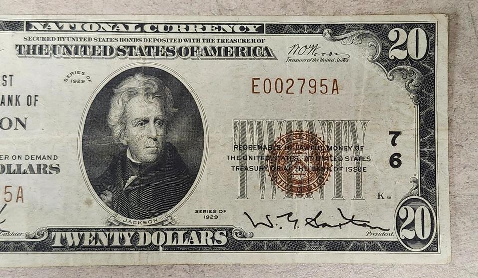 Series 1929 $20 National Note - #76 Canton, OH - Higher Gr. - Some ...