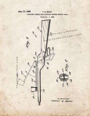 Simulated Firearm With Pivotally Mounted Whiskey Glass Patent Print Old ...