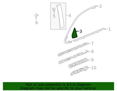 GM Front Driver Side Door Window Frame Front Applique 84717553 | eBay