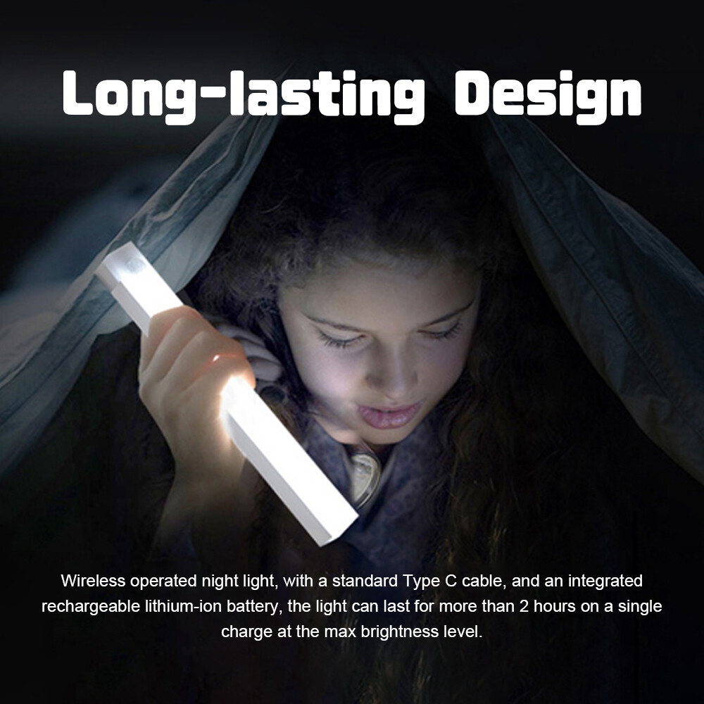 30CM Magnetic LED Motion Sensor Under Closet Light Rechargeable Cabinet ...