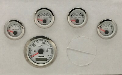 5 Gauge GPS Speedometer Dash Set Street Rod Hot Rod Universal White | eBay