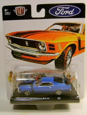 1970 '70 FORD MUSTANG BOSS 302 BLUE R85 AUTO DRIVERS M2 MACHINES ...