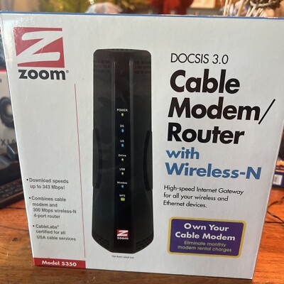 Zoom DOCSIS 3.0 Cable Modem/Router Wireless-N Model 5350 Series 1092 | eBay