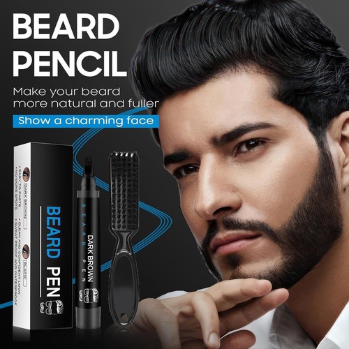 Men Beard Filling Pen Hair Grower Waterproof Filler Moustache Eyebrow ...