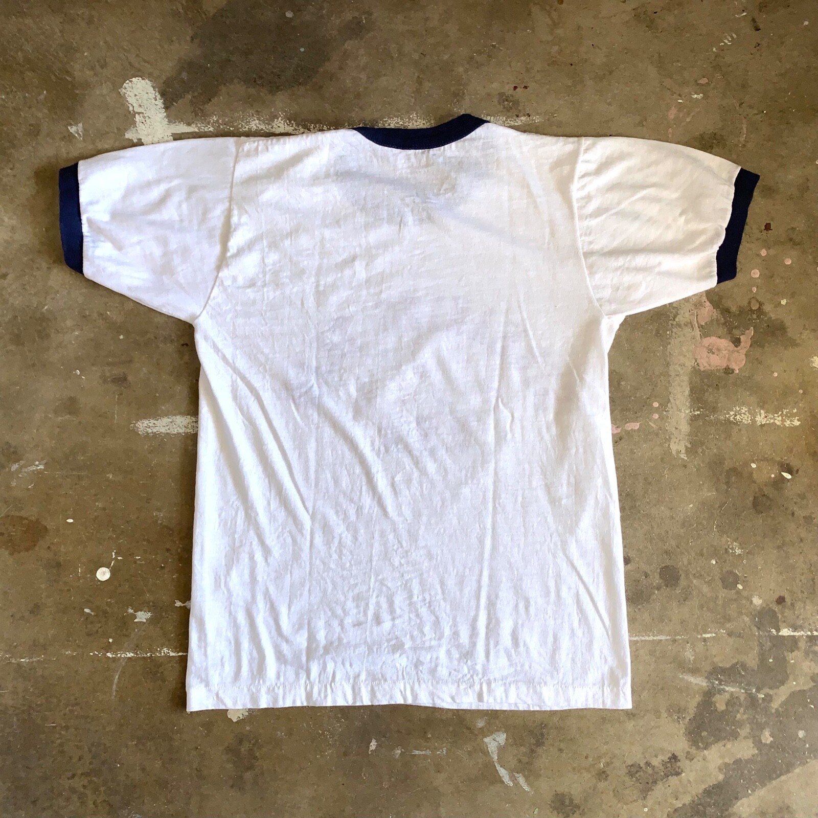 70s VINTAGE USA STREAKING TEAM RINGER T-SHIRT SZ S FU… - Gem