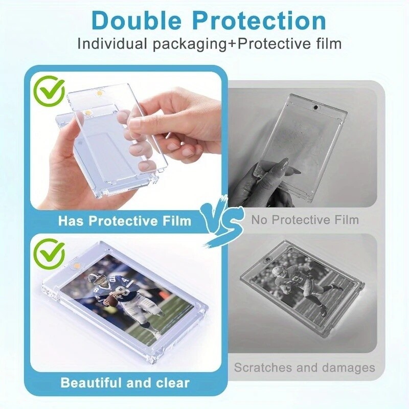 30 Pack Magnetic Trading Sports Card Holders 35pt One-Touch Hard UV ...