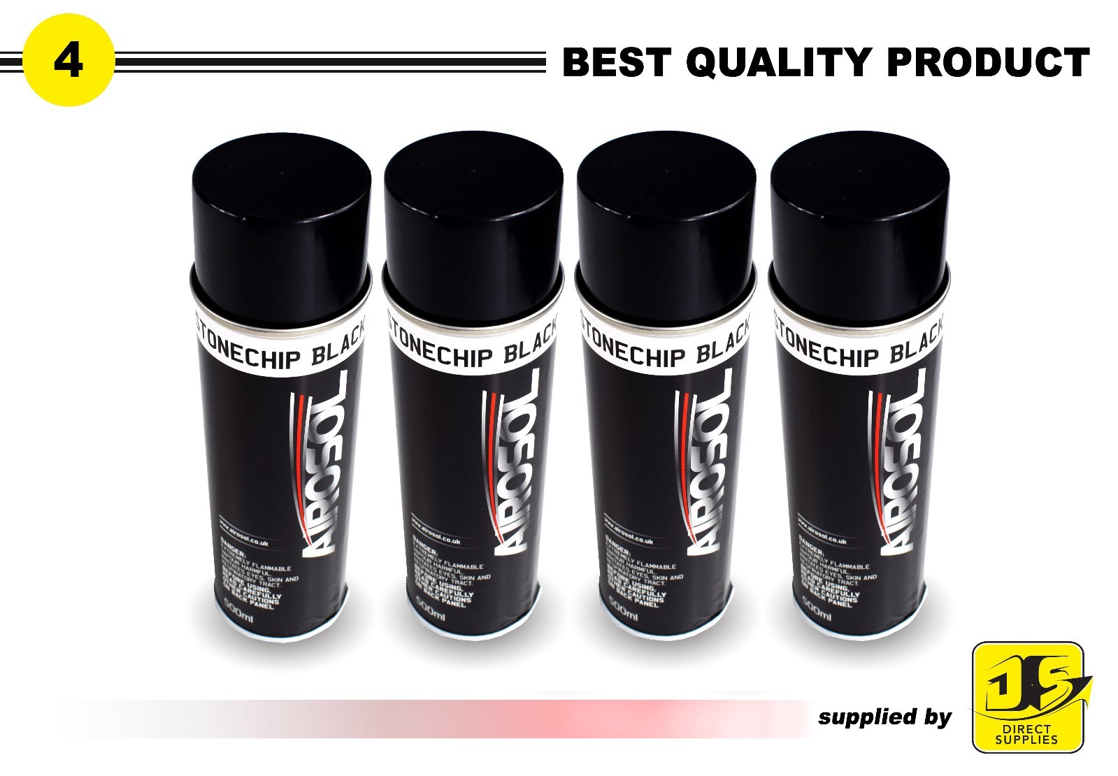 4 X Stone Guard Black Spray Paint Stone Chip 500ml Aerosol Stonechip ...
