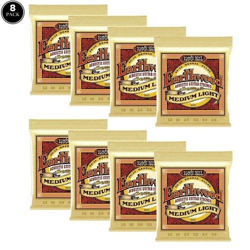 2003 ERNIE BALL EARTHWOOD MEDIUM LIGHT 12-54 ACOUSTIC GUITAR STRINGS 8 ...
