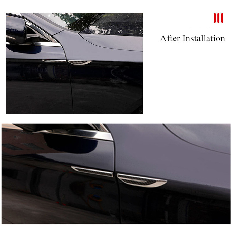 4Pcs Carbon Fiber Dagger Emblem Trim Cover Decals For Car Front Door ...