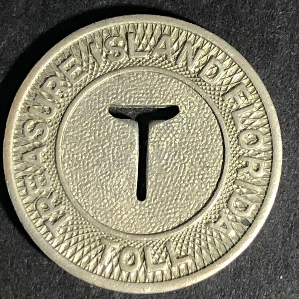 Vintage Treasure Island Causeway Florida "T" Cut-Out - Toll Transit ...