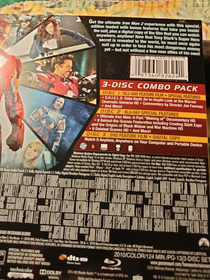 Iron Man 2 (Three-Disc Blu-ray/DVD Combo) DVDs, Slip-Cover..NICE | eBay