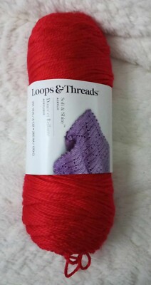 Loops and Threads, Soft and Shiny Yarn, Red | eBay