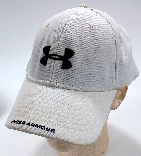 Under Armour Dirty Grungy Stained Hat Ball Cap Sz L White Flex ~ Needs ...