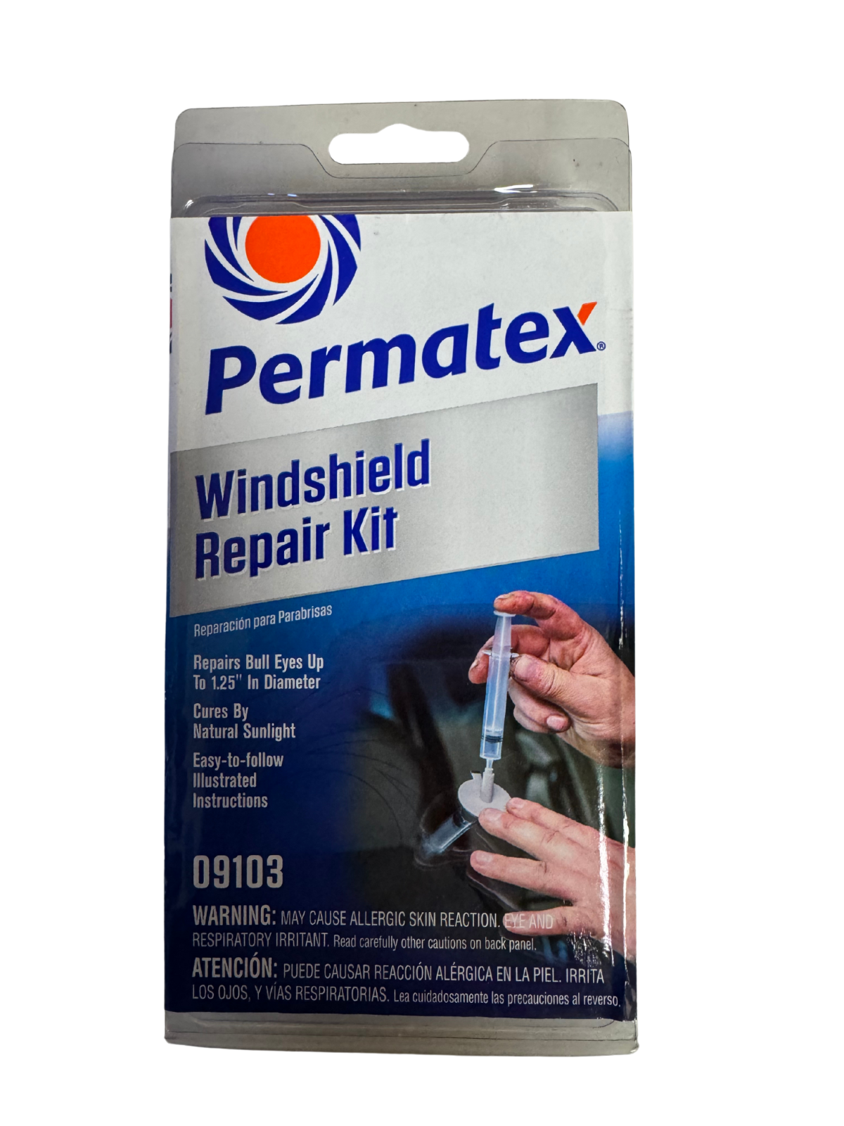 Permatex Windshield #09103 Windscreen Repair Kit Repairs Up To 1-1/4 ...