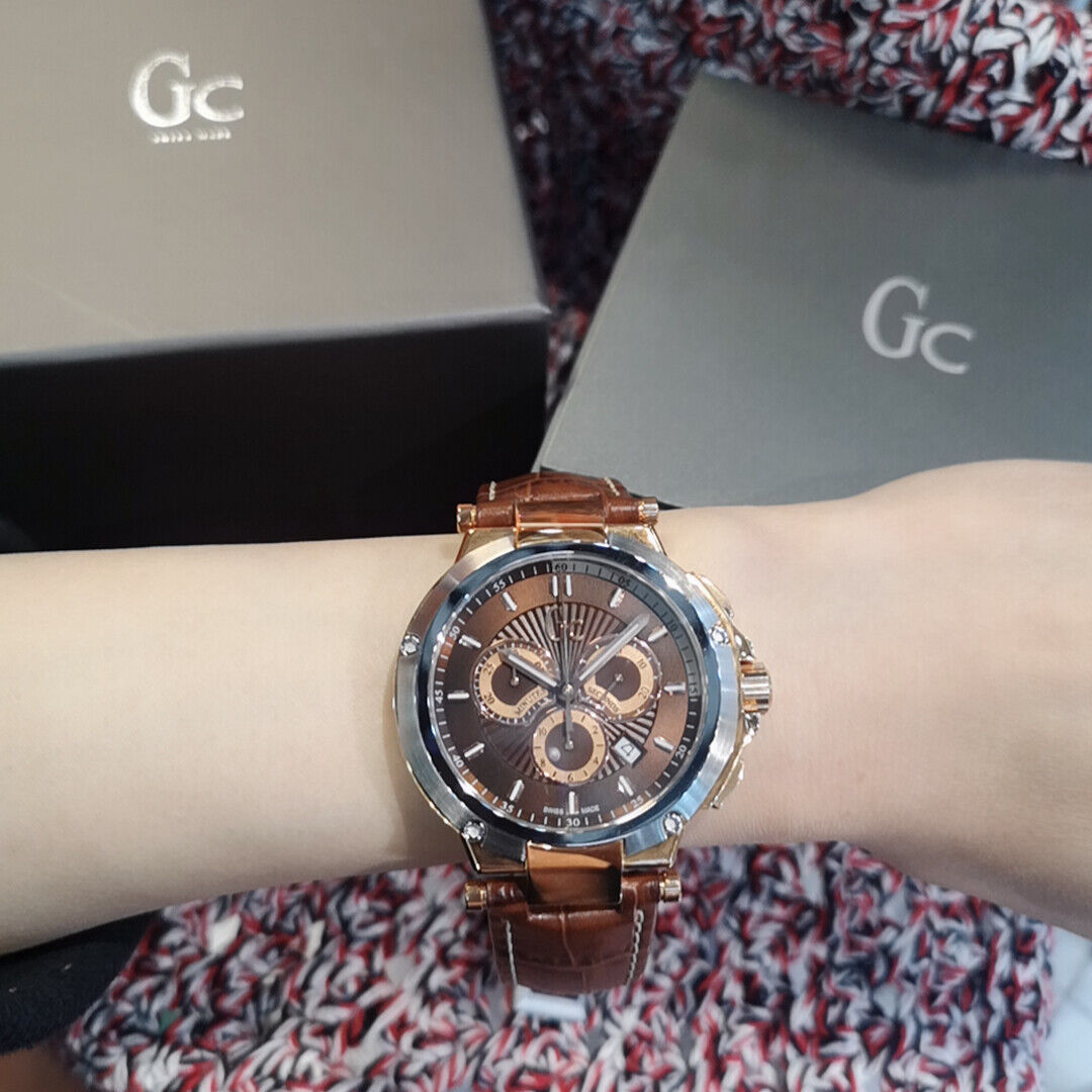 Guess Collection GC Men Chronograph Leather Band Watch Guess Collection GC Men Chronograph Leather Band Watch