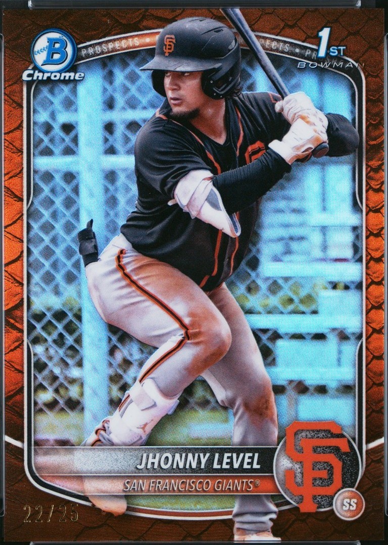 2025 Bowman - Chrome Prospects Jhonny Level #BCP-147 Orange Reptilian ...