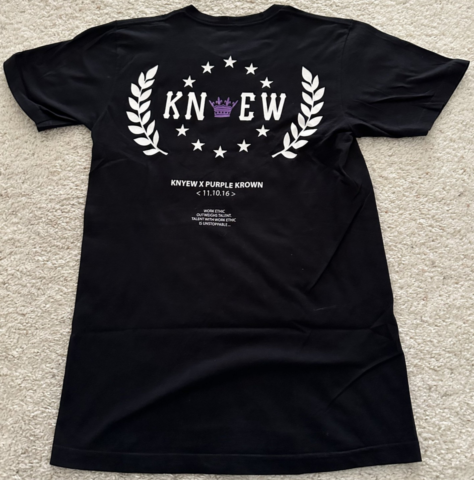 KNYEW Small Black Graphic Letter Logo Streetwear Oversized Hypebeast T ...