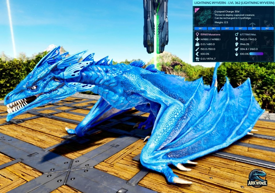 🦖ARK Survival Ascended Lightning Wyvern New TOP STATS PVE PS5/XBOX/PC ...