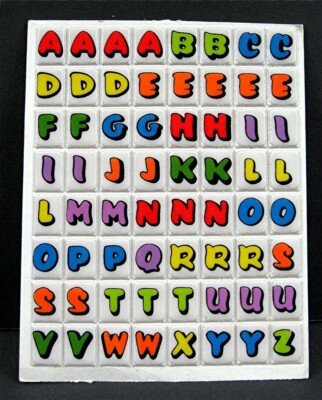 3 Alphabet Colorful Chunky Letters Puffy Sticker Sheets Old Store Stock ...