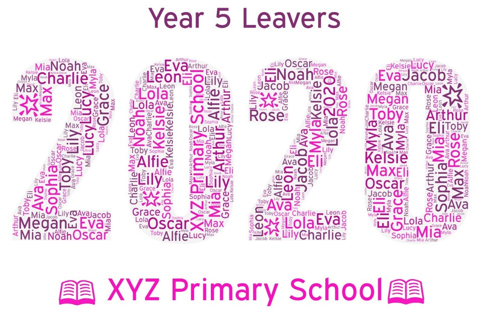 Personalised Word Art Teacher Gifts School Class Leavers End of Term ...