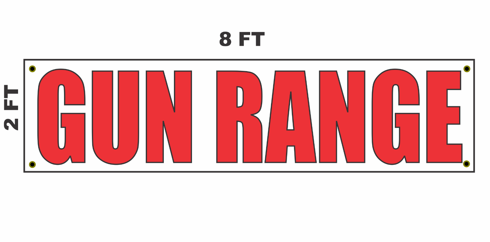 GUN RANGE Banner Sign 2x8 for Business Shop Front of Building Target ...