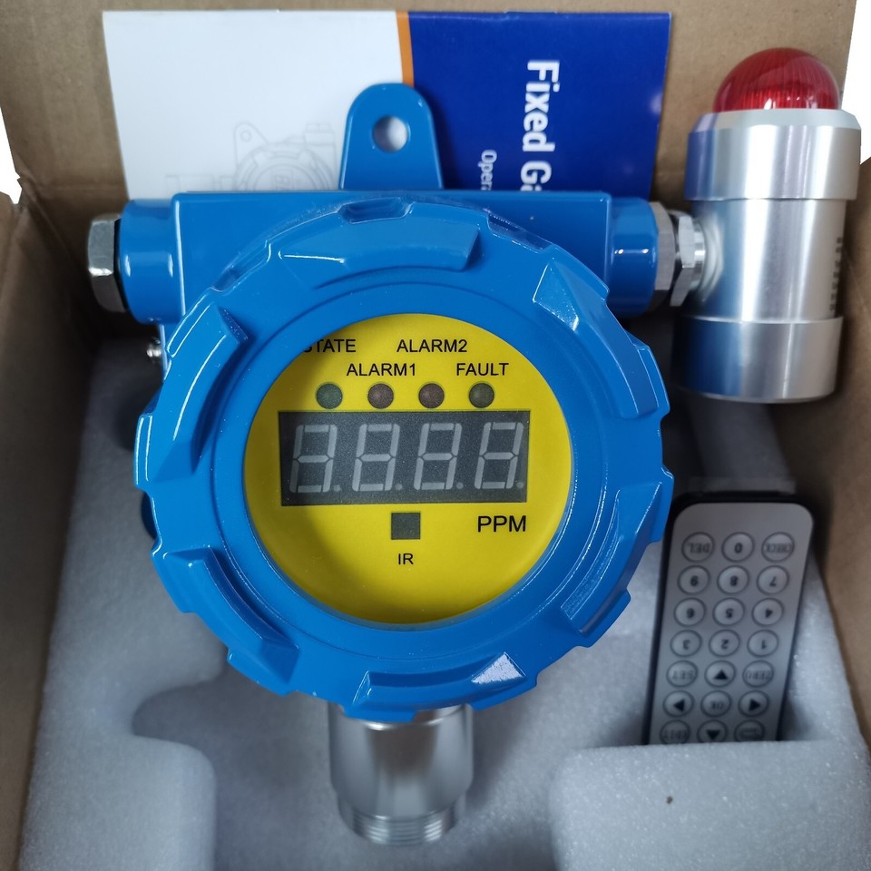 HCN Gas Detector Fixed Hydrogen Cyanide Monitor with 0-50ppm Sound ...