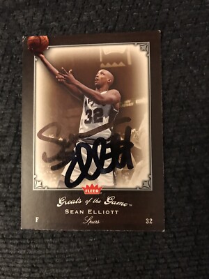 Sean Elliott Signed Basketball Trading Card Autographed Greats Of The ...