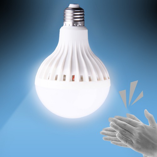 E27 12W LED Clap & Turn The Light Bulb Sound Light Sensor Lamp Energy ...