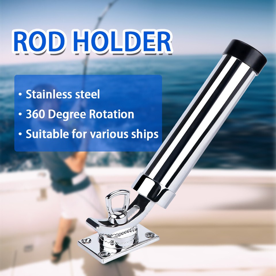 2X Boat Fishing Rod Holder 360 Degree Rotation Stainless Steel ...