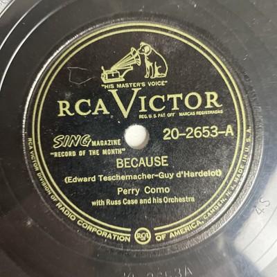 10" 78 RPM-Perry Como-Because/If You Had the World and Its Gold/20-2653 ...