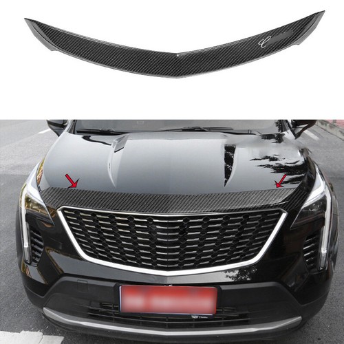 Carbon fiber Steel Front Hood Bonnet Molding Cover Trim For Cadillac ...