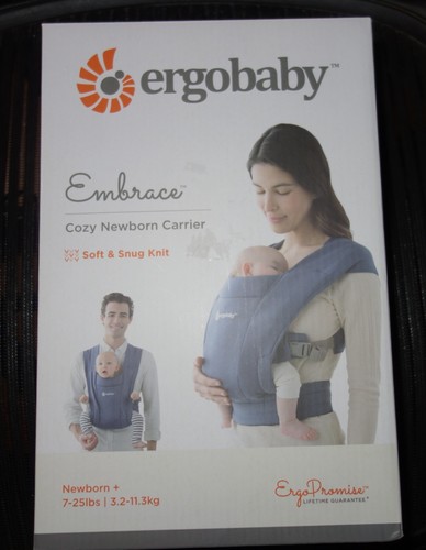 ErgoBaby Embrace Cozy Newborn Carrier (7 lbs - 25 lbs) Soft Navy NIB | eBay