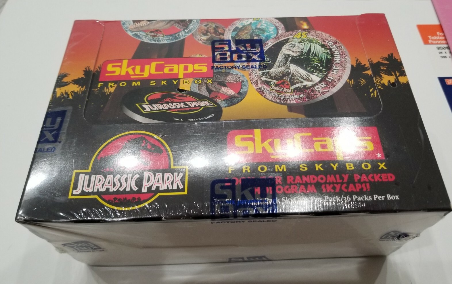 1993 Sealed Jurassic Park SkyCaps Pogs Box Packs Holograms Inside ...