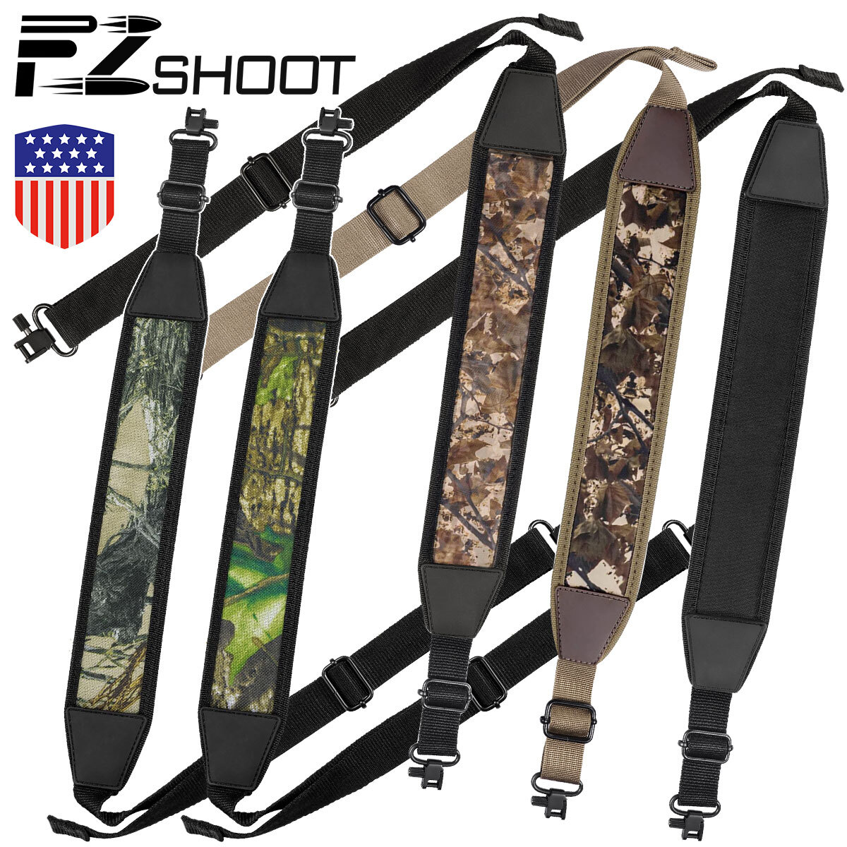 Camouflage Two Point Rifle Gun Sling With Swivels Hunting Shoulder ...