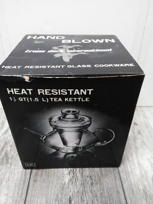 Trans duck international tea kettle 1.5 qt hand blown heat resistant ...