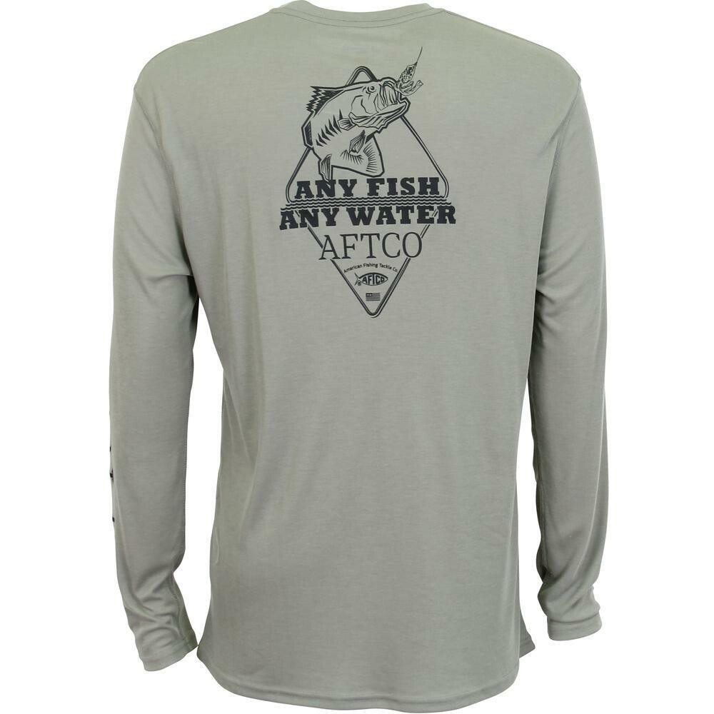 AFTCO Men's Frogger Drirelease Performance LS T-Shirt, Safari Heather ...