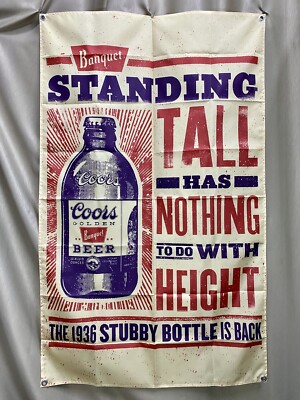 Coors Banquet Beer Banner Stubby Bottle Ad Flag Tapestry Sign Art ...