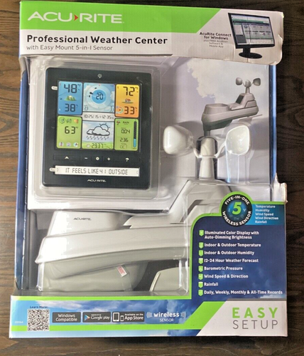 ACU RITE 5 in 1 Professional WEATHER CENTER New Condition Opened Box ...
