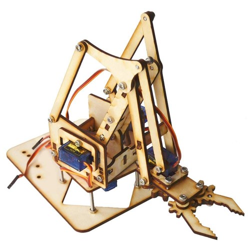 ViaGasaFamido Robot Arm Kit, 4DOF Wood Robotic Arm Lightweight DIY ...