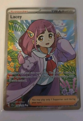 Pokémon TCG Stellar Crown Lacey Full Art Ultra Rare Holo Trainer Card ...