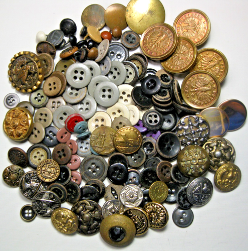 Vintage Lot Buttons Metal,Composite Painted,Shoe/Boot Assorted Deisgns ...