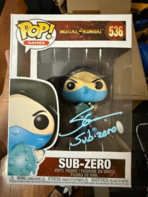 STEVE BLUM Autograph SIGNED Mortal Kombat FUNKO POP Figure 536 SUB-ZERO ...