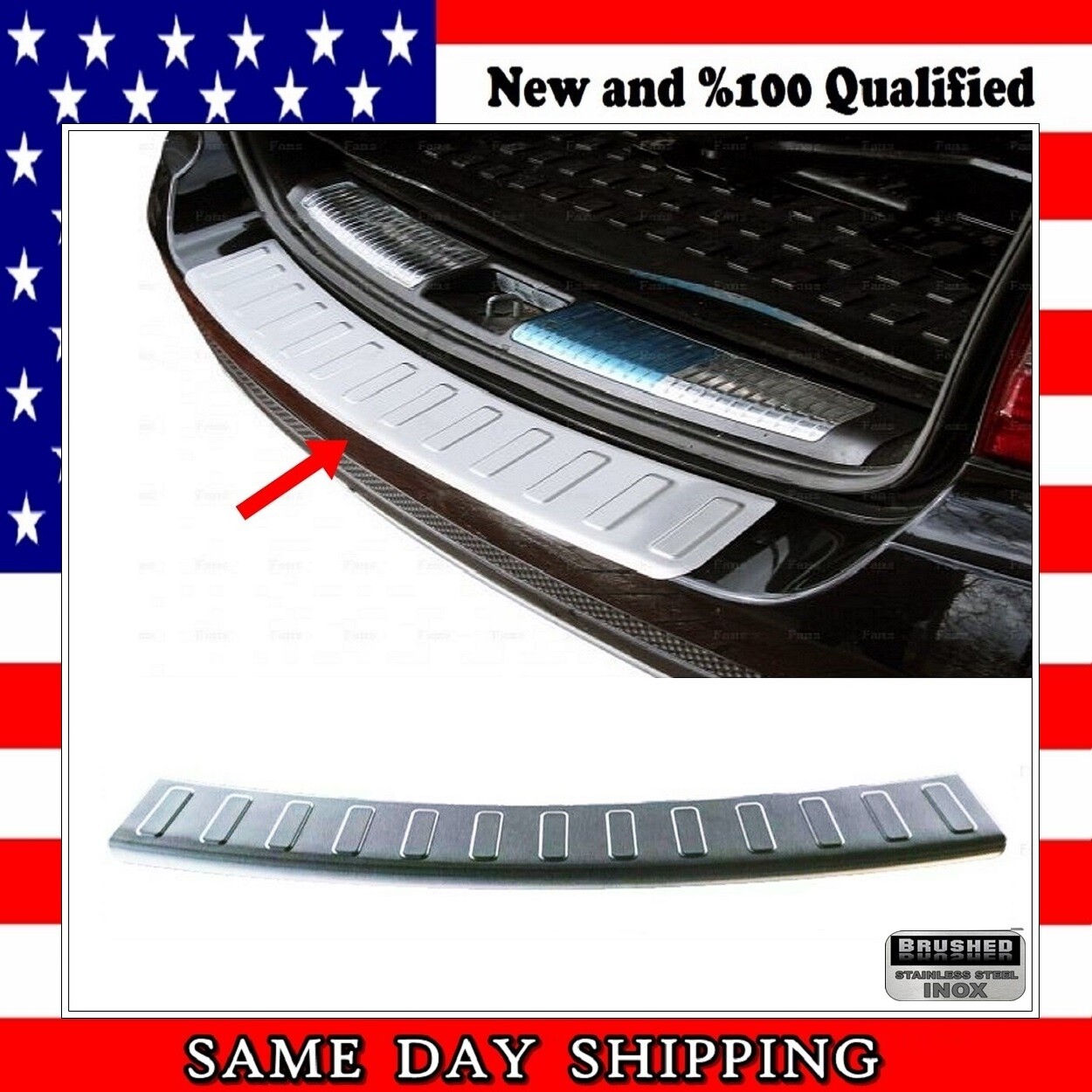 Chrome Rear Bumper Protector BRUSHED For Mercedes M class W164 ML 2005 ...