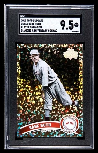 2011 Topps Update Babe Ruth Diamond Anniv. Rare Cognac (SP) SGC-9.5 ...