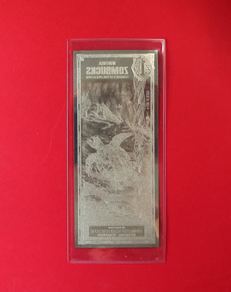 ZOMBUCKS MORTUGA SILVER NOTE In Acrylic Holder, Free Ship | eBay